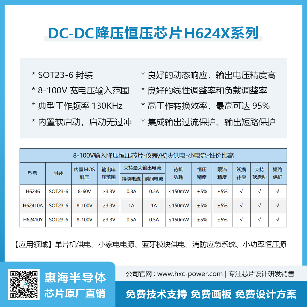 实地架构降压恒压芯片 H6601 外围简洁 惠海原厂直销
